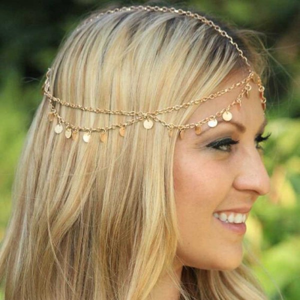 Hmetal Chain Jewelry Headband Head Hair Band Tassels Pearl Ci12ngc5vdv