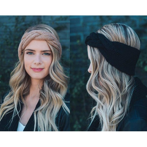Womens Winter Knitted Headband Soft Crochet Knotting Hair Band Turban